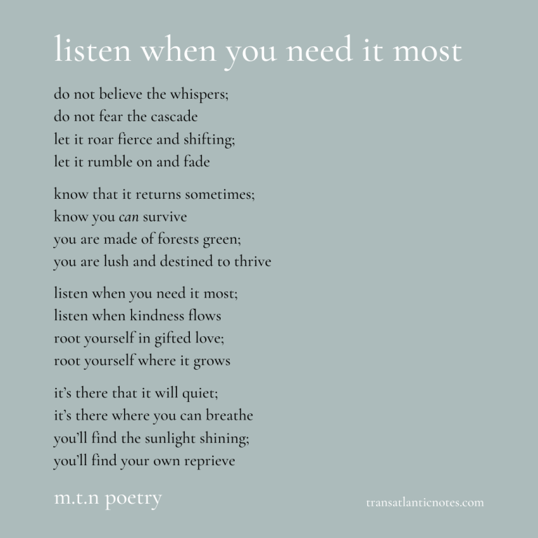 Mental Health Matters: Listen When You Need It Most – transatlantic | notes